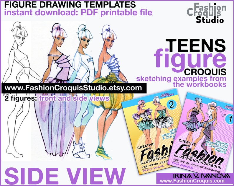 Teen Fashion Figure Templates – Downloadable Printable Croquis for ...