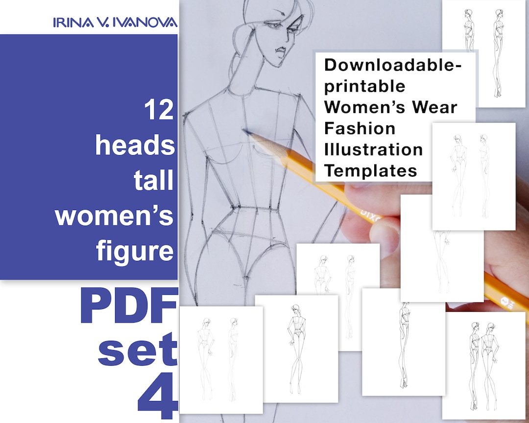 Downloadable Printable Figure Template for Fashion Design Drawing. Use ...