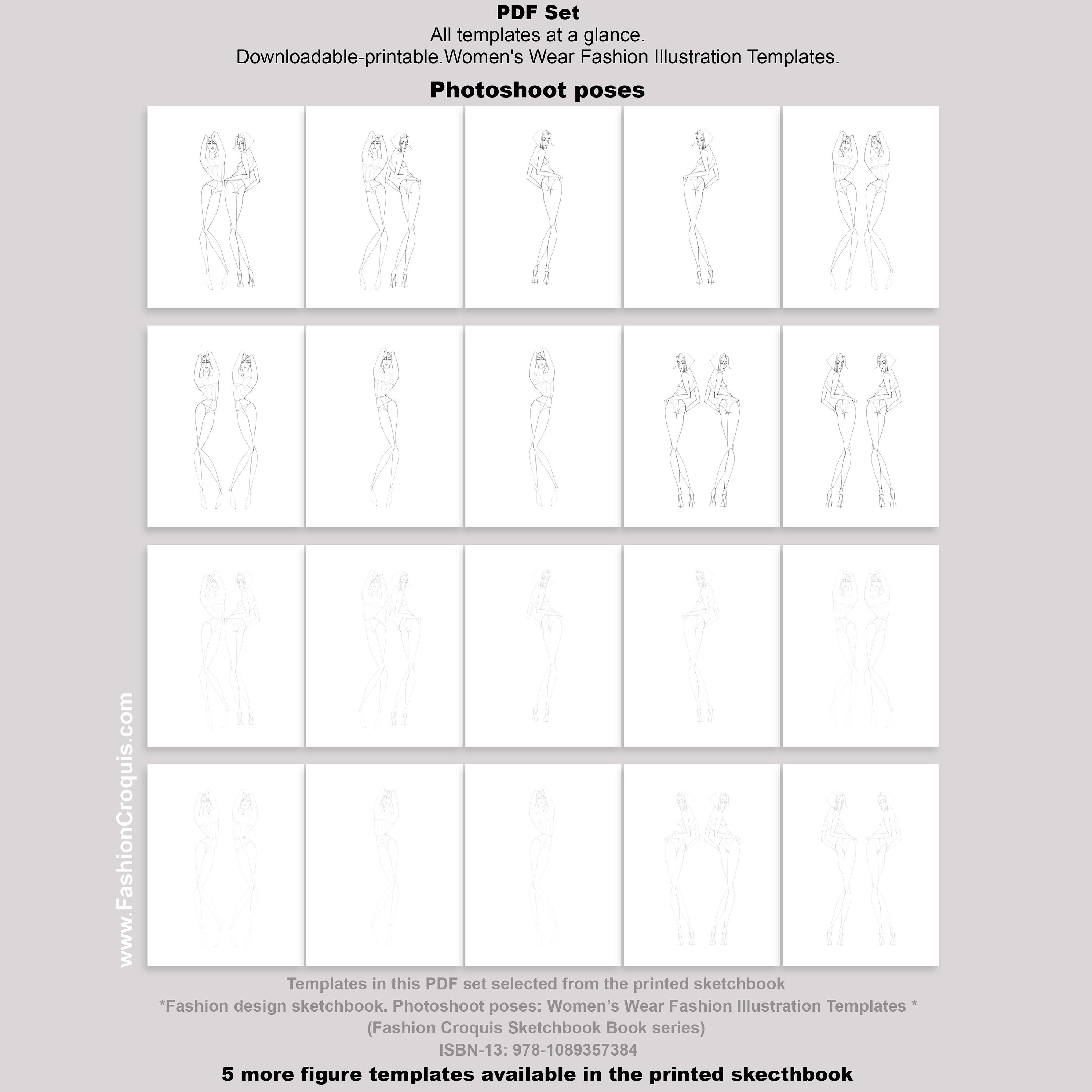 Fashion Illustration Figure Templates Downloadable Printable Poses ...