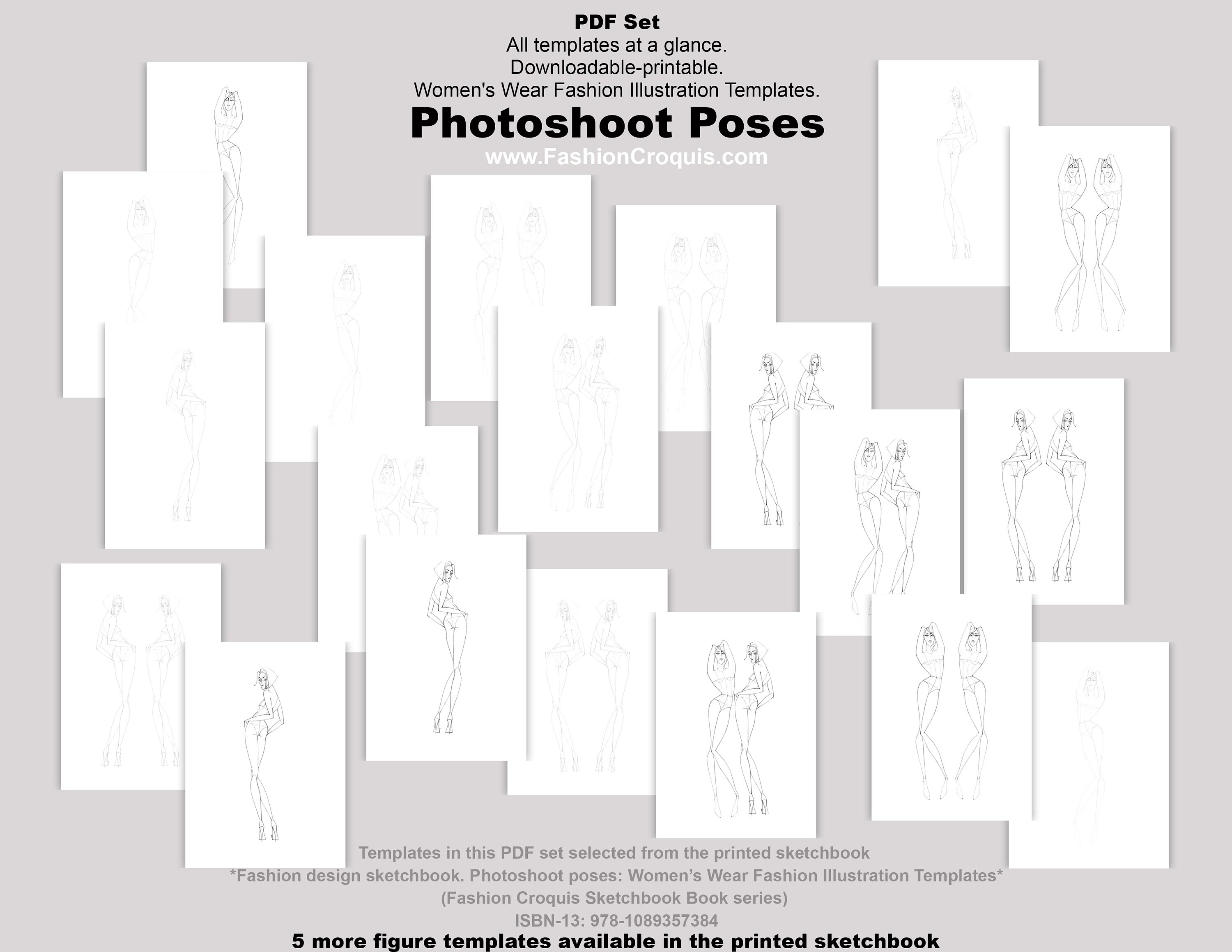 Fashion Illustration Figure Templates Downloadable Printable Poses ...