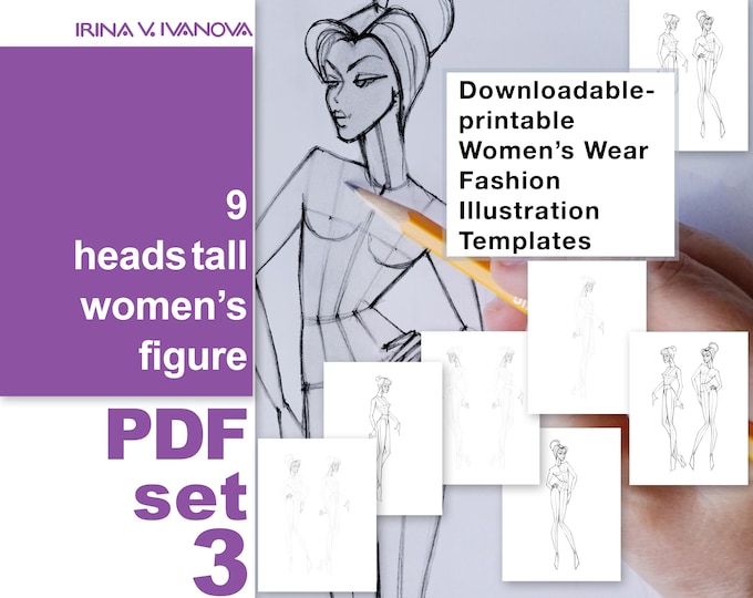 Downloadable Printable Figure Template for Fashion Design Drawing. Use ...