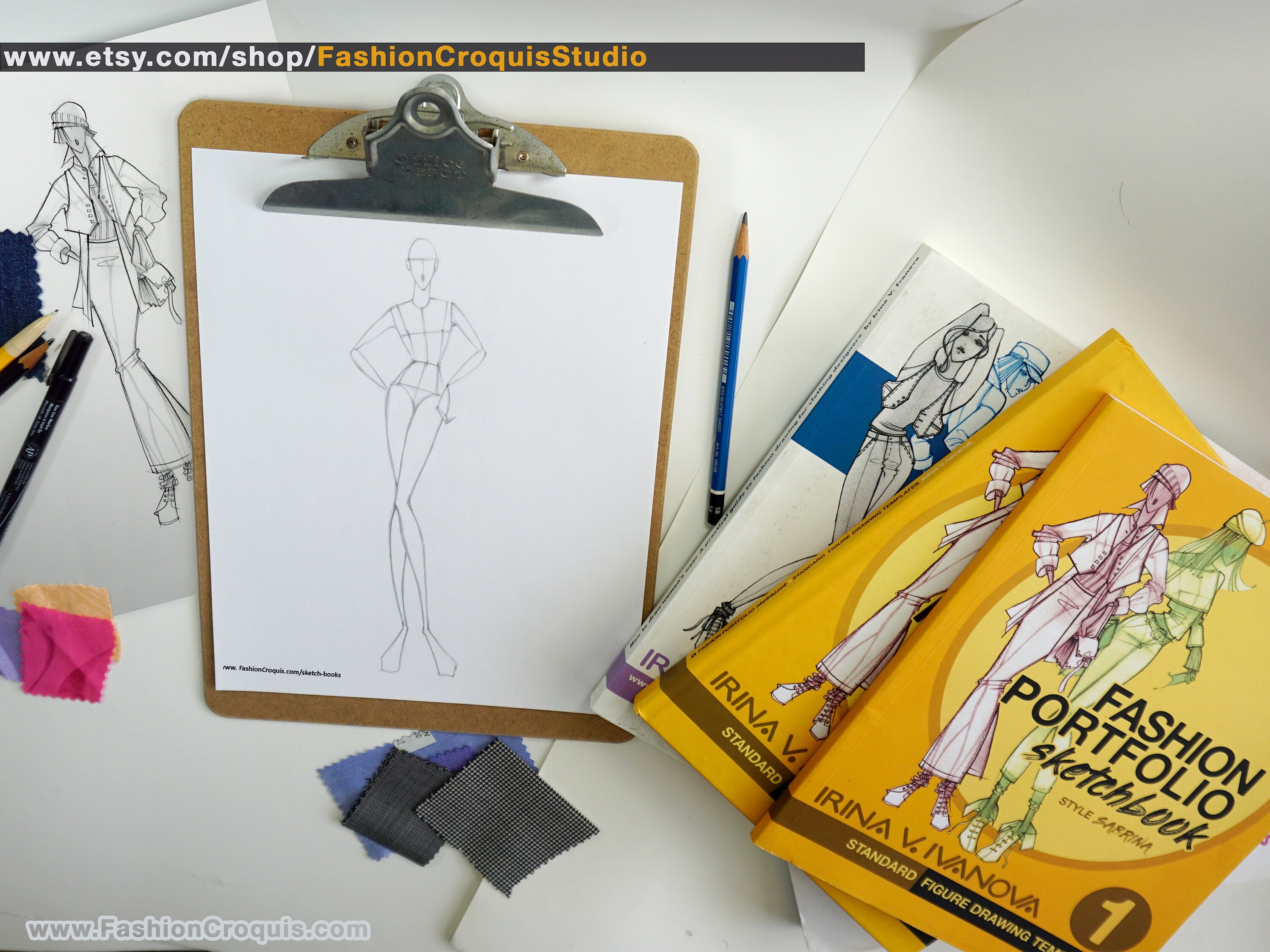 Downloadable Printable Croquis for Fashion Illustration: 9 Heads ...