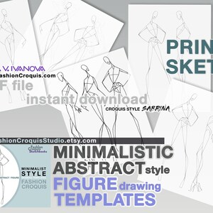 Minimalist Downloadable Printable Croquis for Fashion Illustration: Women's Clothing Design ...