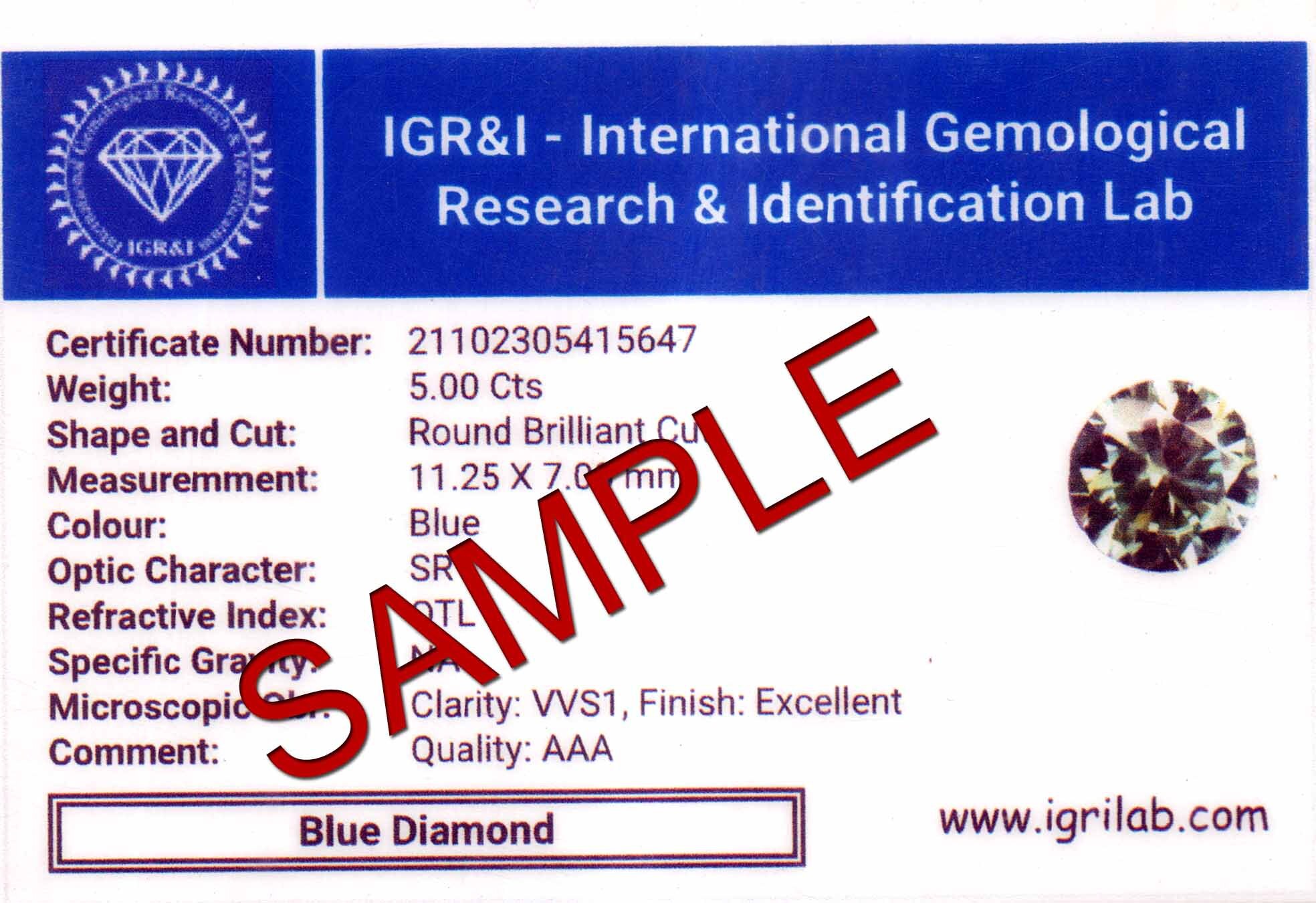 2.50 Ct Blue Diamond Ring Round Cut Engagement Ring Great Luster ...