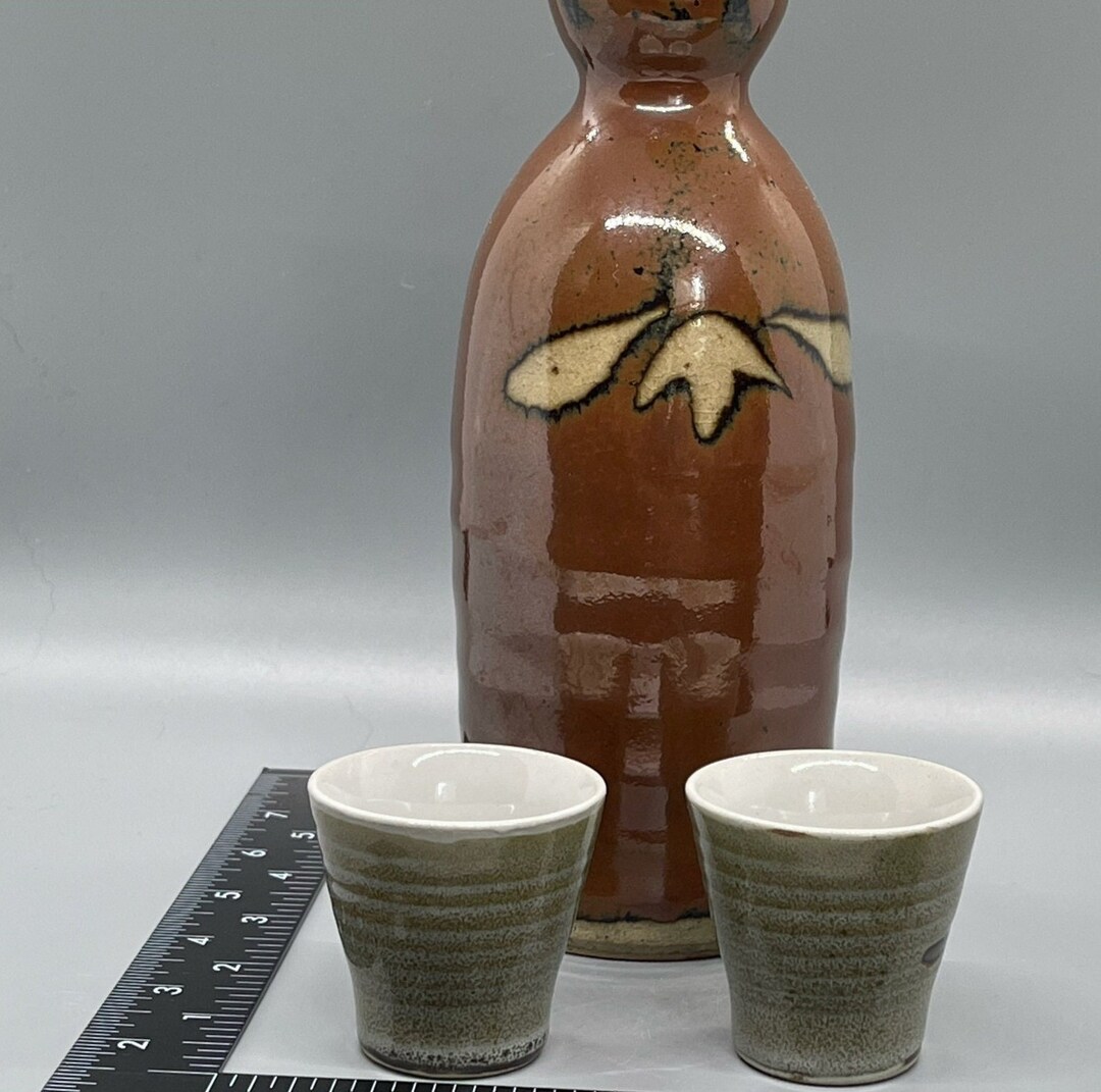 Japanese Saki Set-pitcher and Two Cups Stoneware - Etsy
