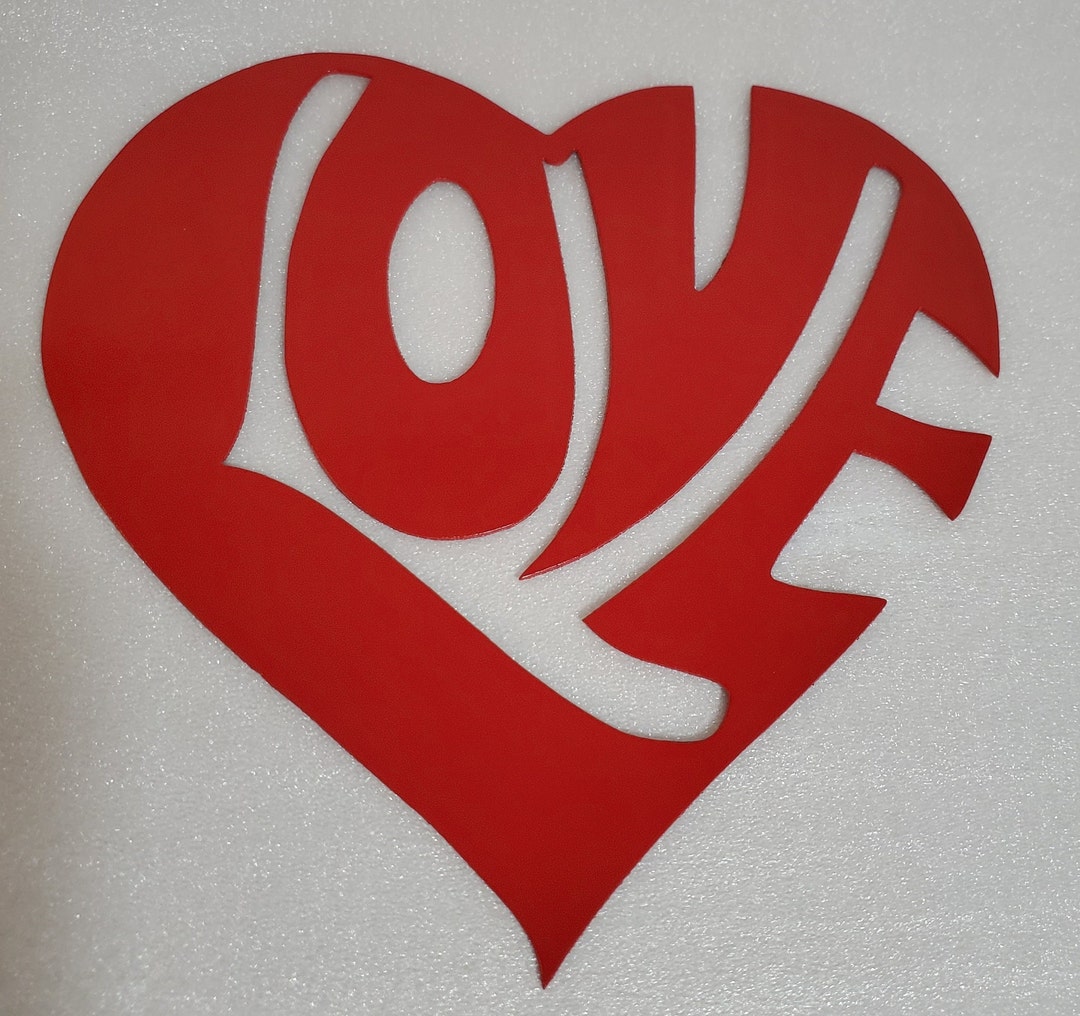 Red Heart Block of LOVE Made in USA - Etsy