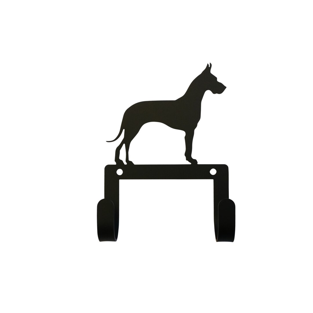 Great Dane Jack Russel or Husky Powder coated Black Metal 2 Hook Leash ...