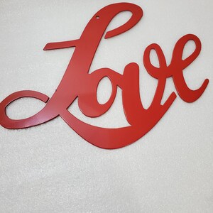 LOVE Wall Décor Satin Red or Bright Red in Cursive Script - Etsy
