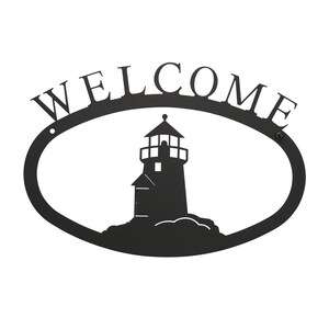 Nautical Lighthouse Silhouette Welcome Sign in 3 Sizes Proudly Made in ...
