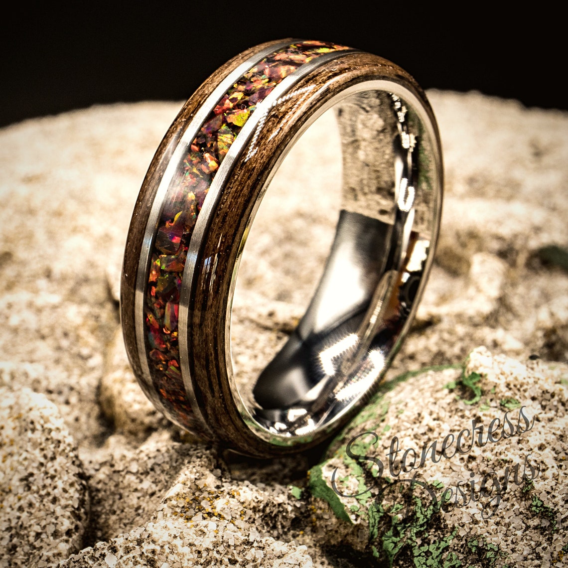 Mens Wedding Band Red Bloodstone Engagement Ring or - Etsy