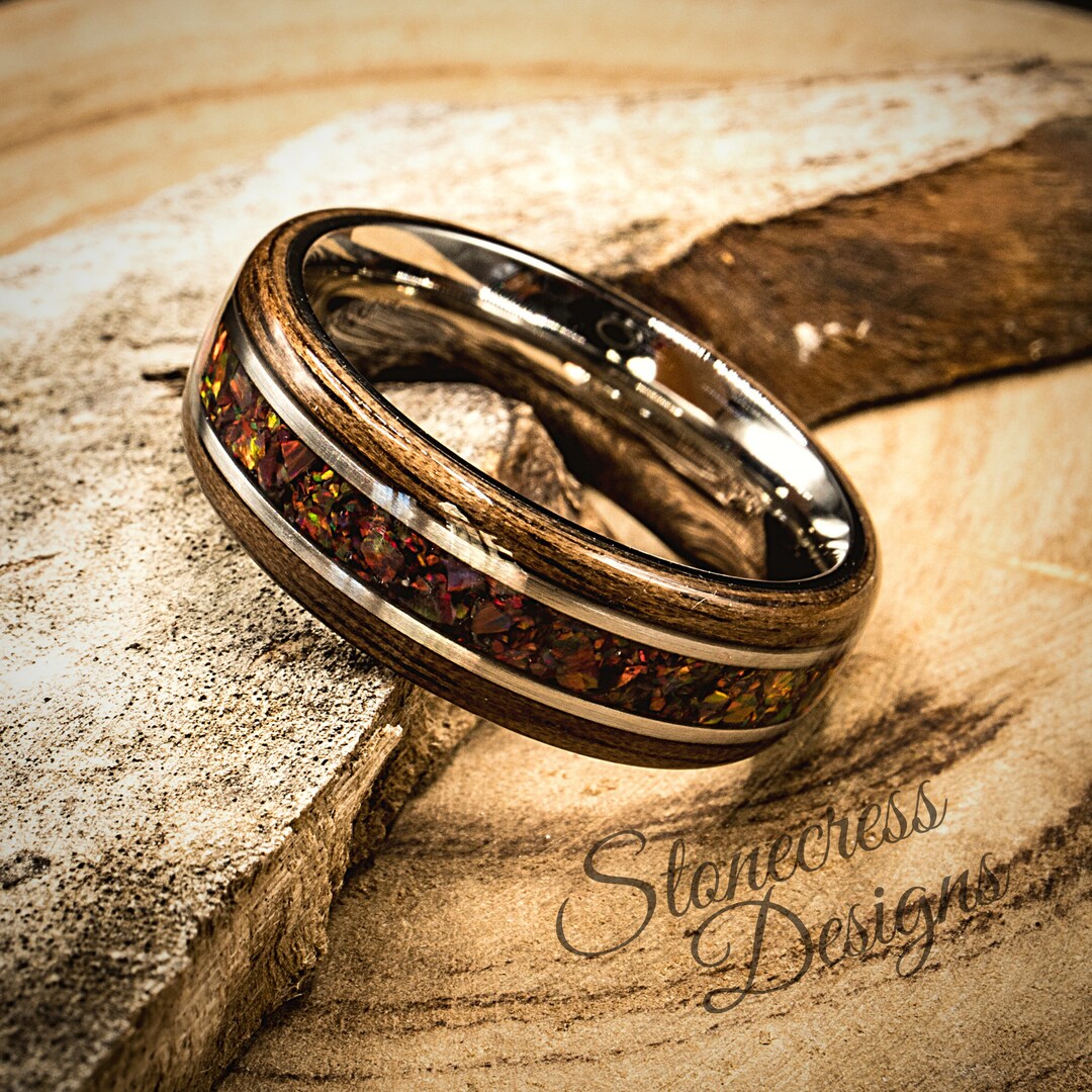 Mens Wedding Band, Red Bloodstone, Engagement Ring, or Alternative ...