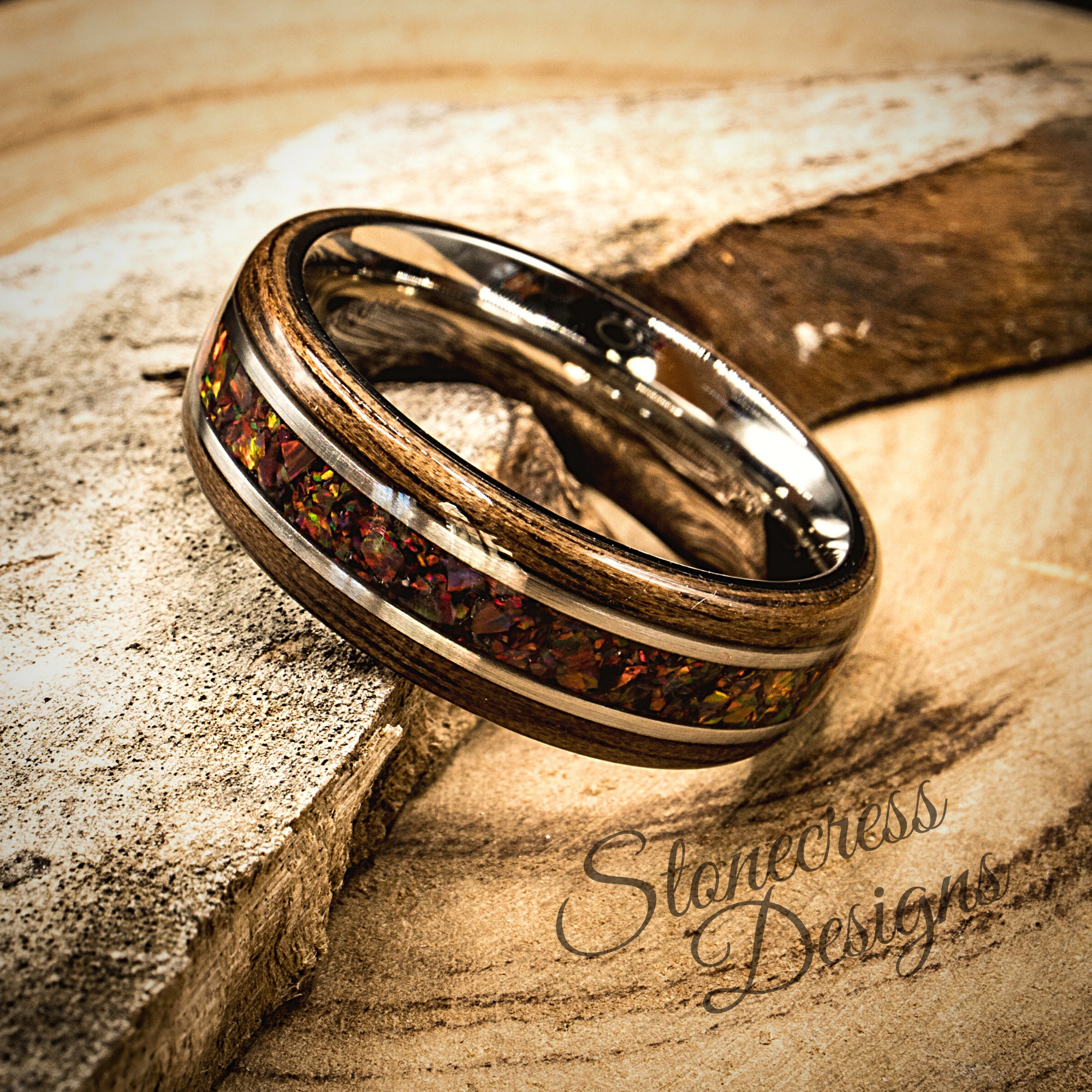 Mens Wedding Band Red Bloodstone Engagement Ring or - Etsy