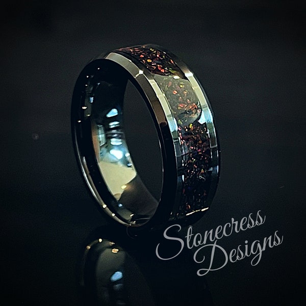 Mens Wedding Band Volcanic - Etsy