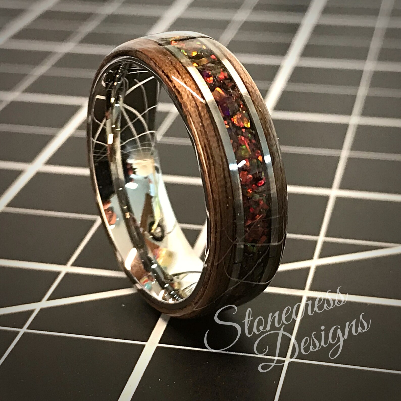 Mens Wedding Band Red Bloodstone Engagement Ring or - Etsy