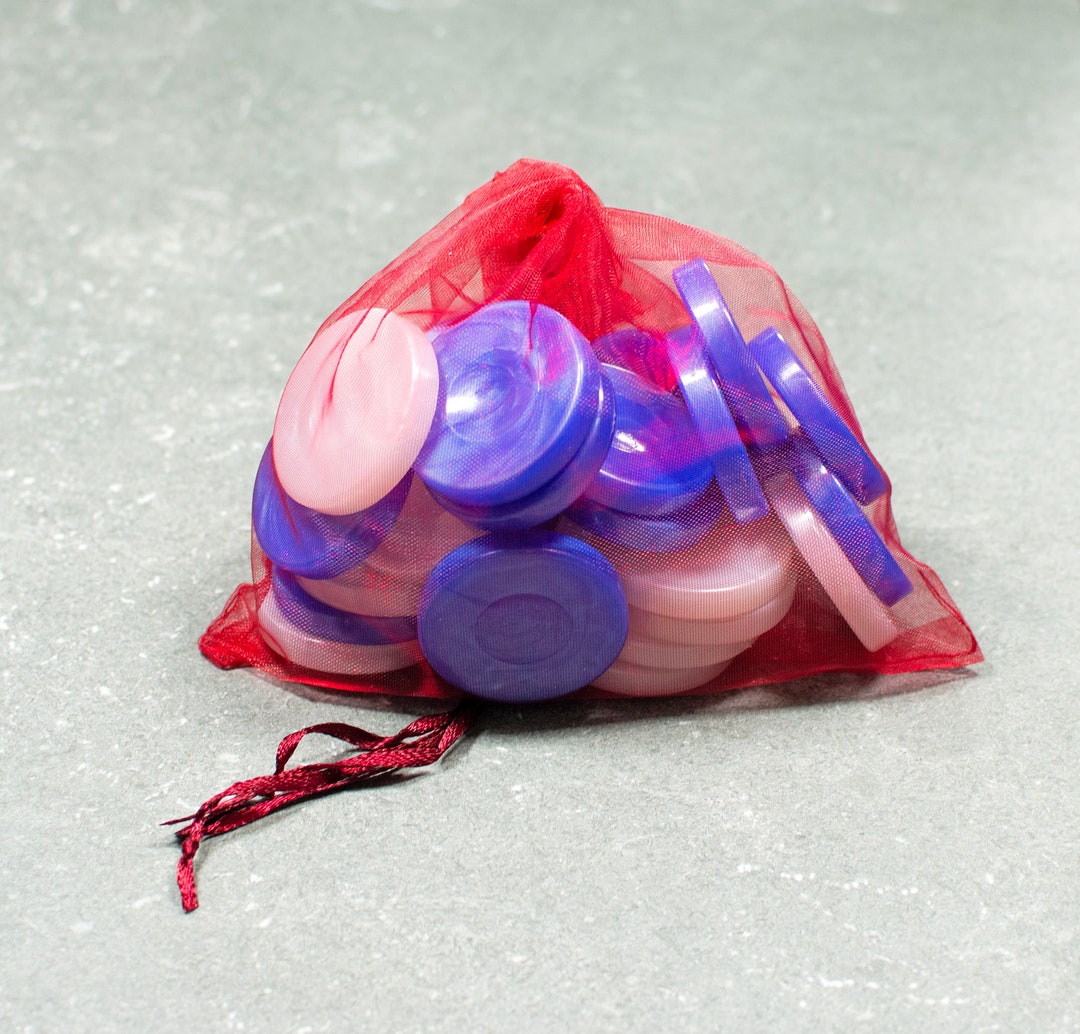 30 High Gloss Marbleized Plastic Backgammon Checkers Chips Blue&white ...