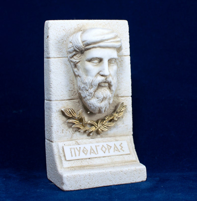 Pythagoras Alabaster Sculpture Patina Aged Ancient Greek - Etsy