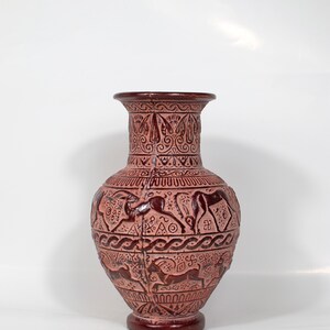Αncient Greek Decorative Vase Pottery Wild Goat Style Red Color Large ...