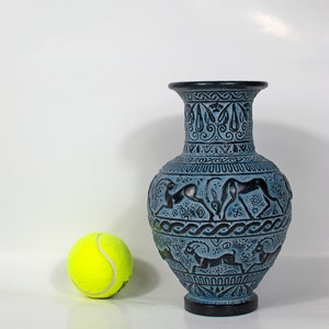 Αncient Greek Decorative Vase Pottery Wild Goat Style Blue Color Large ...
