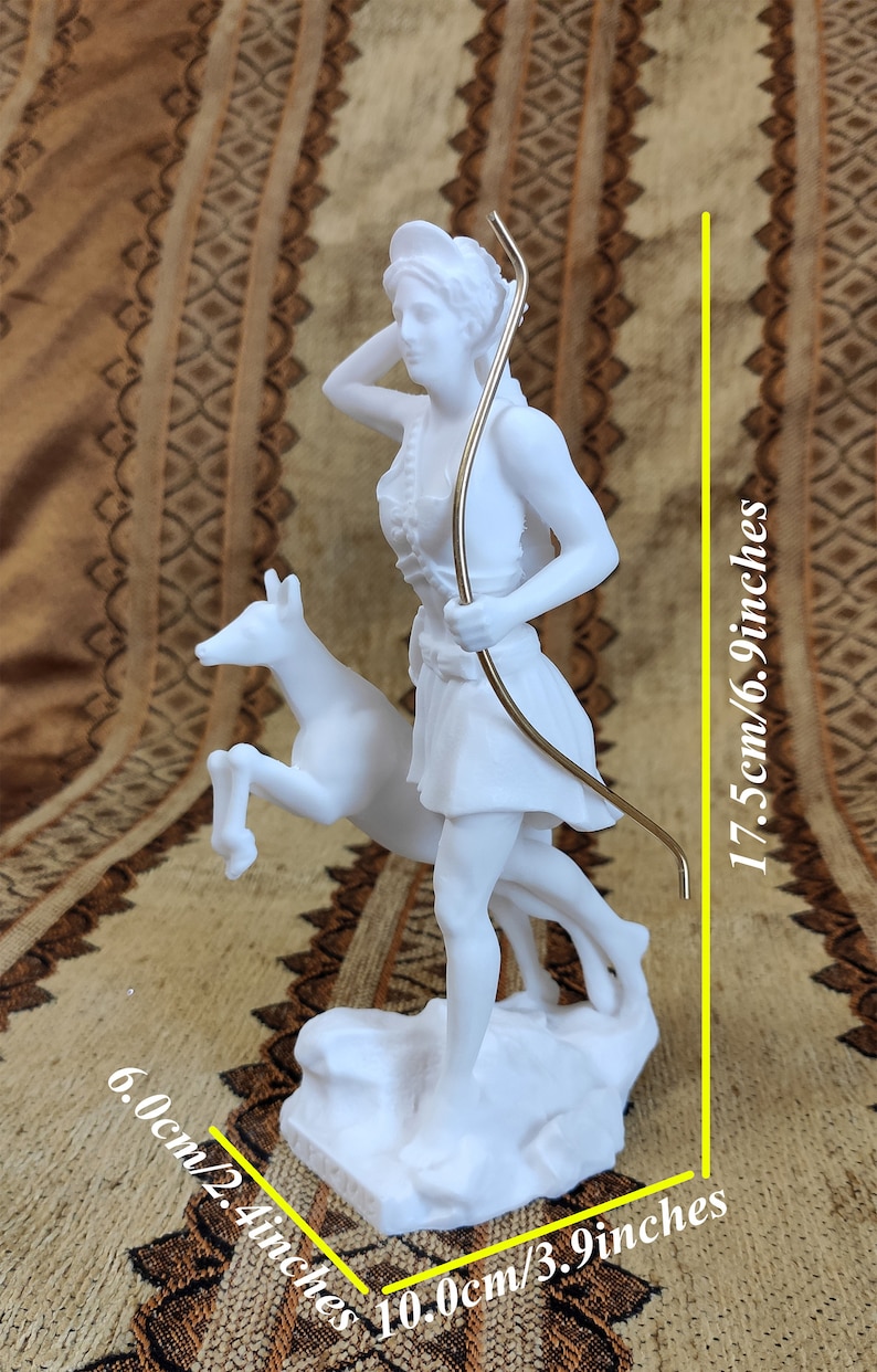 Artemis and Deer Sculpture Greek Goddess of the Hunt | Etsy