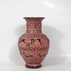 Αncient Greek Decorative Vase Pottery Wild Goat Style Red Color Large ...