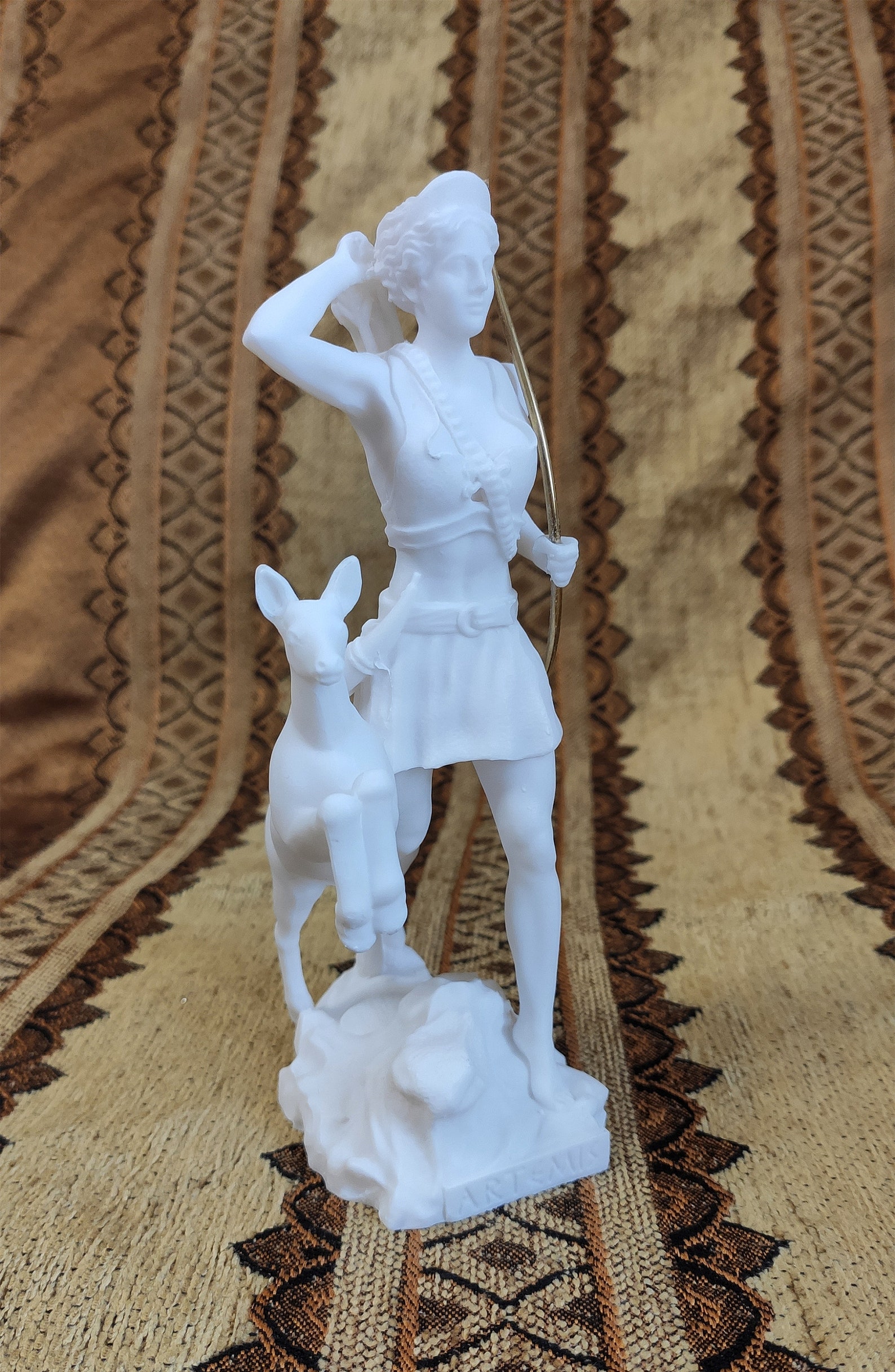 Artemis and Deer Sculpture Greek Goddess of the Hunt | Etsy