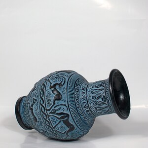 Αncient Greek Decorative Vase Pottery Wild Goat Style Blue Color Large ...