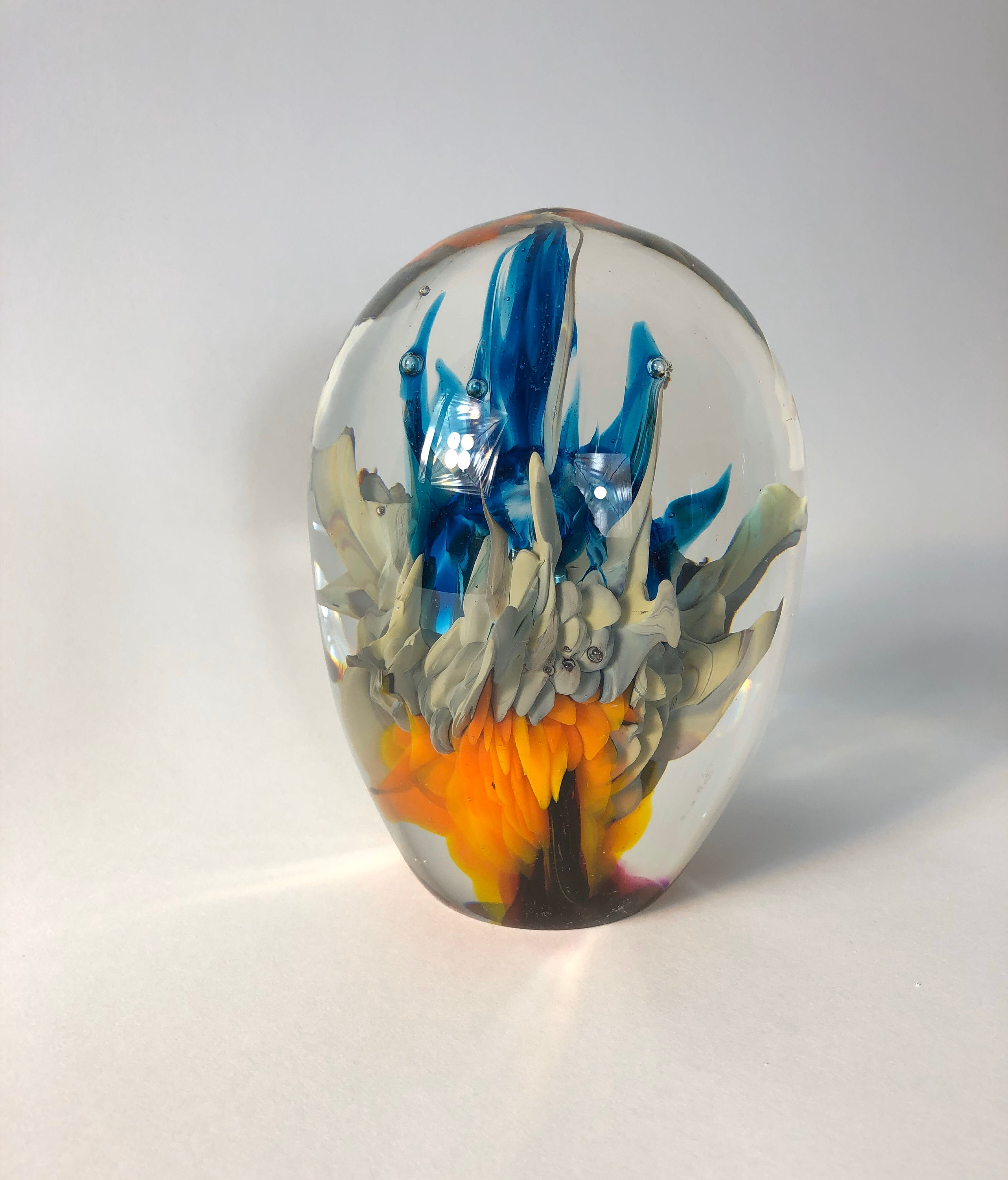 Glass Implosion, Hand Blown Glass Decor, Sun Catcher, Colorful Coffee ...