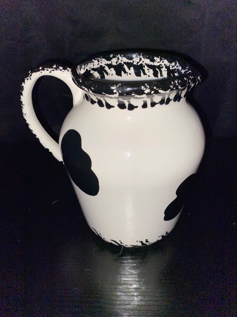 Vintage Hudsonware Cow Print Pitcher - Etsy