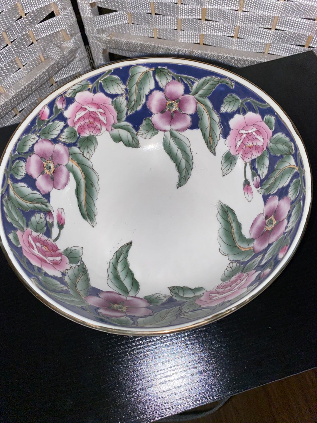 Andrea by Sadek, Vintage Porcelain Chinese Floral Bowl - Etsy