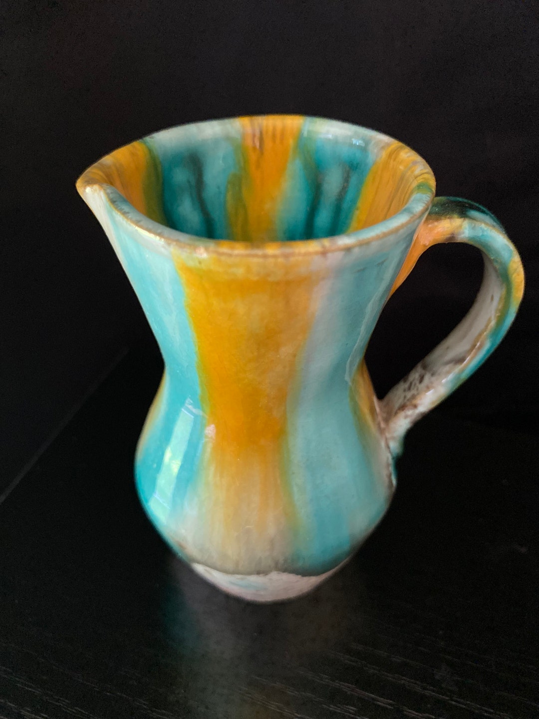 Vtg Hand Made Drip Glazed Tiny 4 Pitcher - Etsy