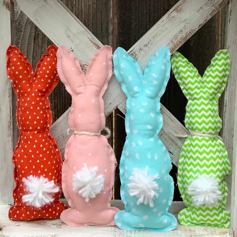 Easter Fabric Bunnies single Bunny or Set of 4 - Etsy