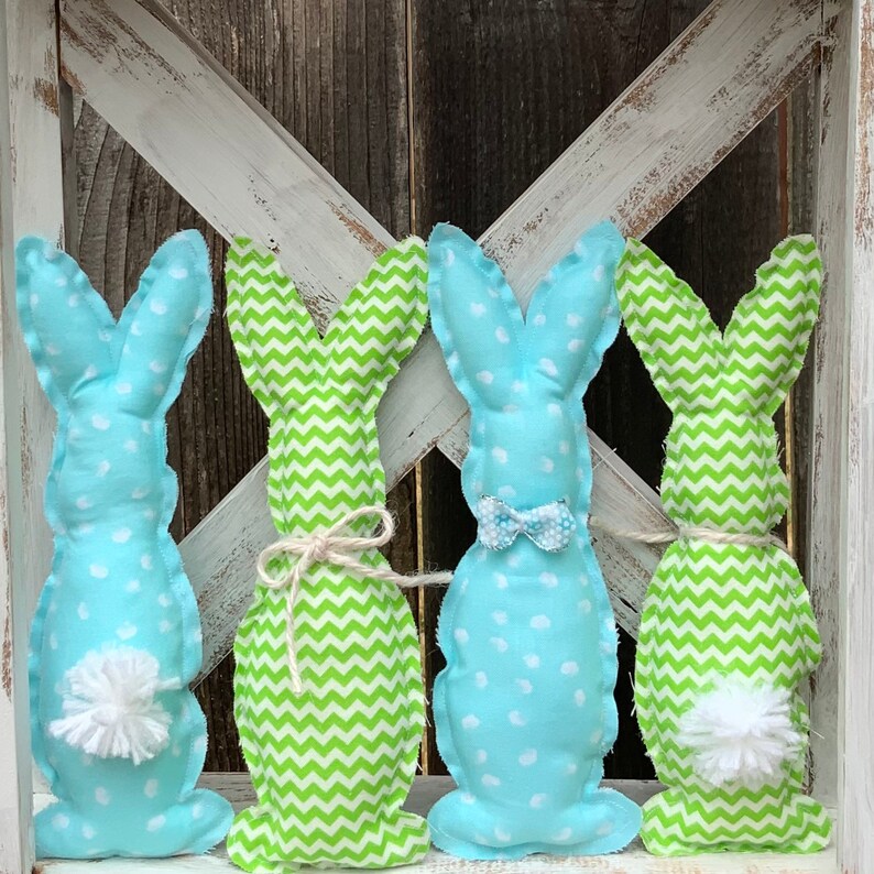 Easter Fabric Bunnies single Bunny or Set of 4 - Etsy