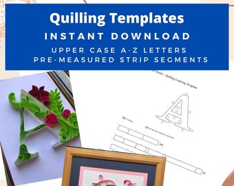 DIGITAL Paper Quilling Lettering Templates, Full Alphabet and Words ...