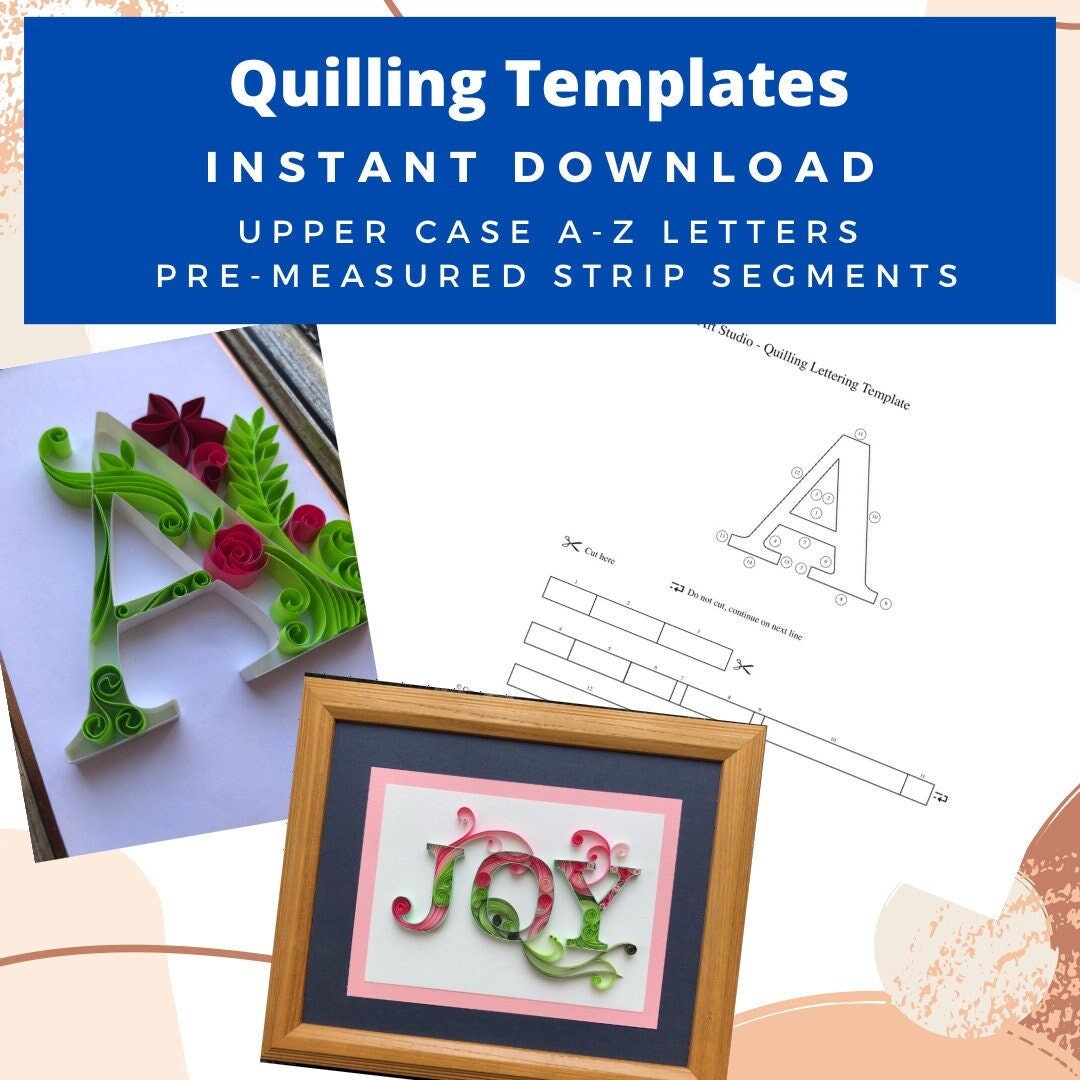 Paper Quilling Lettering Templates: Full Alphabet & Words (PDF Pattern ...