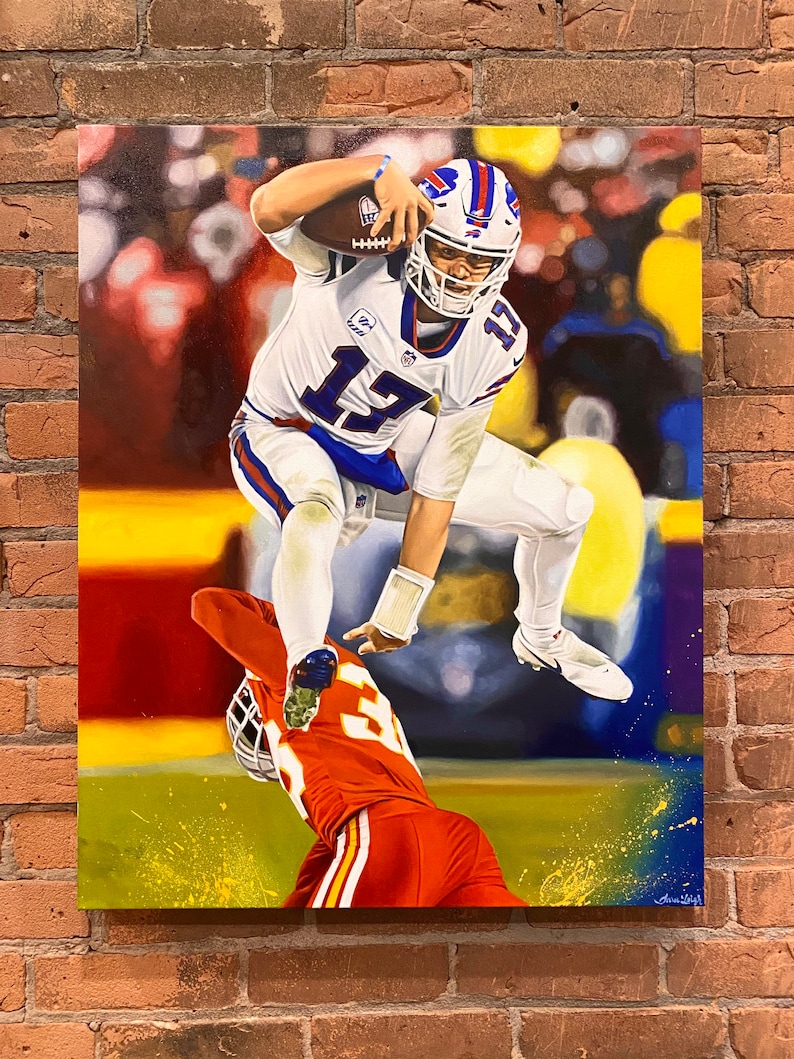 Buffalo Bills Buffalo Bills Art Josh Allen the Bills Oil - Etsy