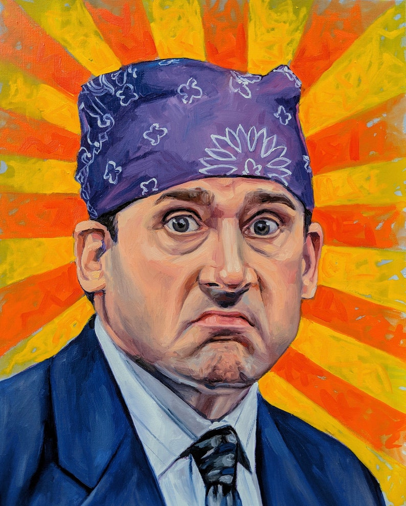 Michael Scott Prison Mike Oil Painting Portrait the Office - Etsy