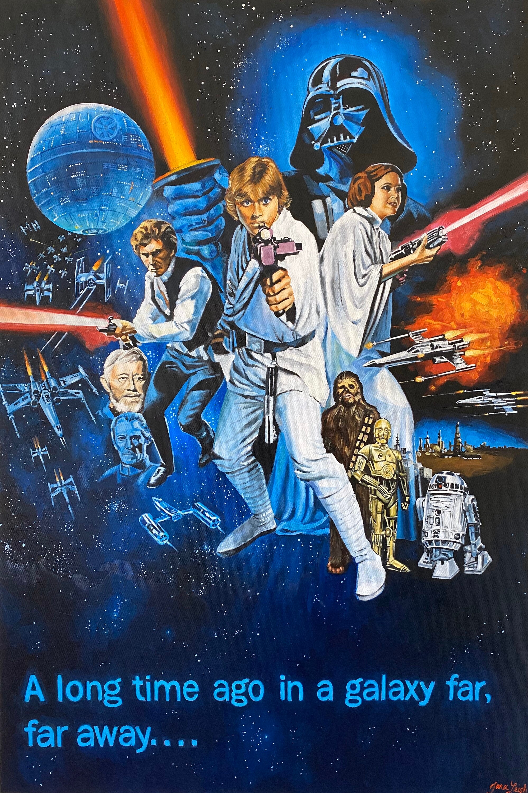 Art & Collectibles Giclée Original Star Wars 1977 art decorated canvas ...