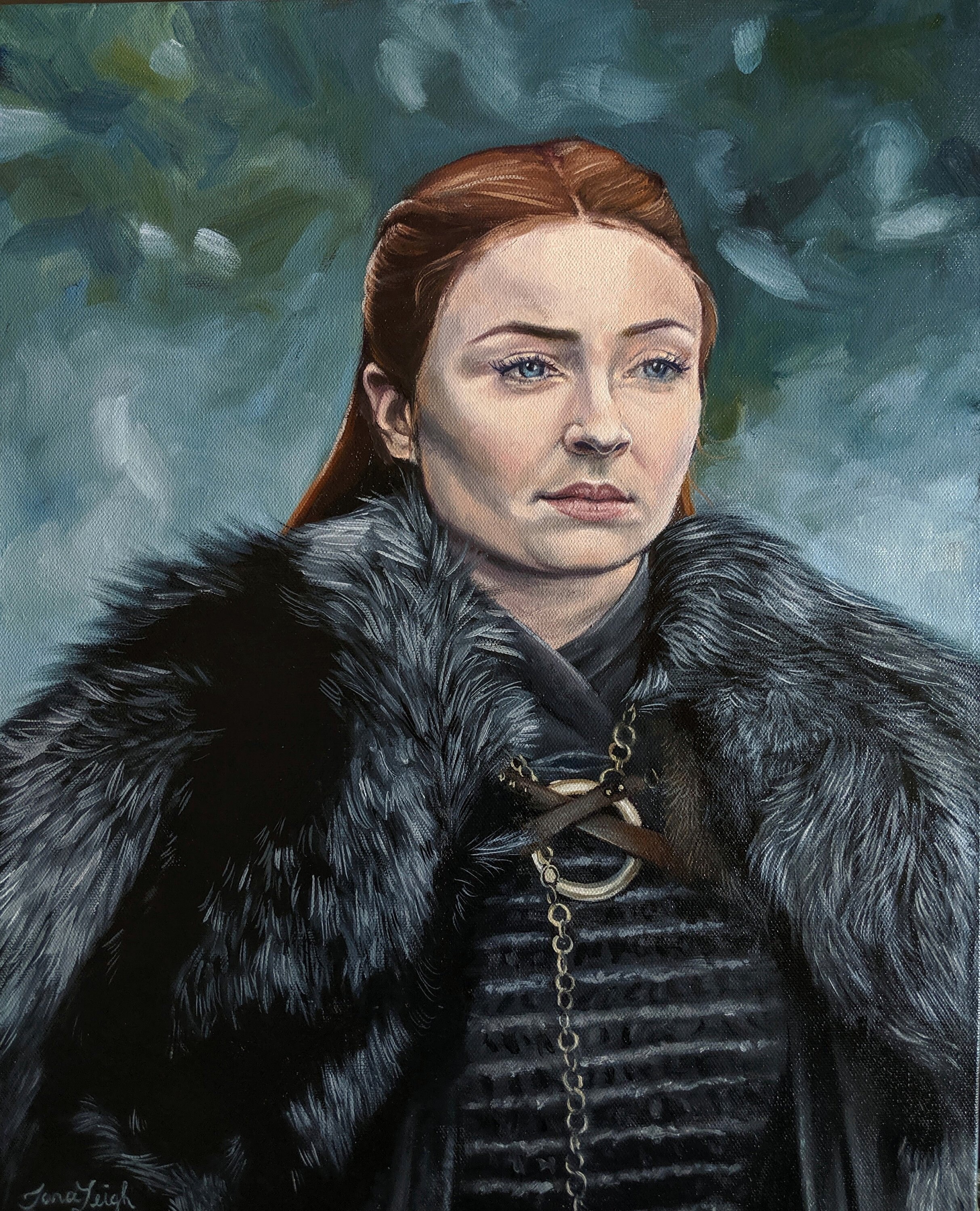 Game of Thrones Painting Sansa Stark Artwork Queen of the - Etsy