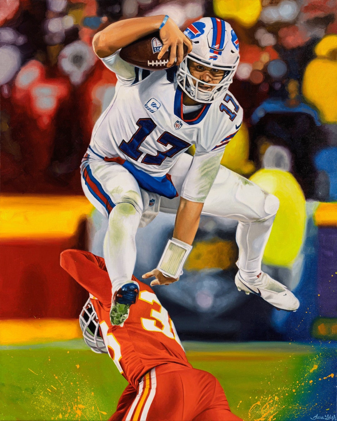 Buffalo Bills, Buffalo Bills Art, Josh Allen, the Bills, Oil Painting ...