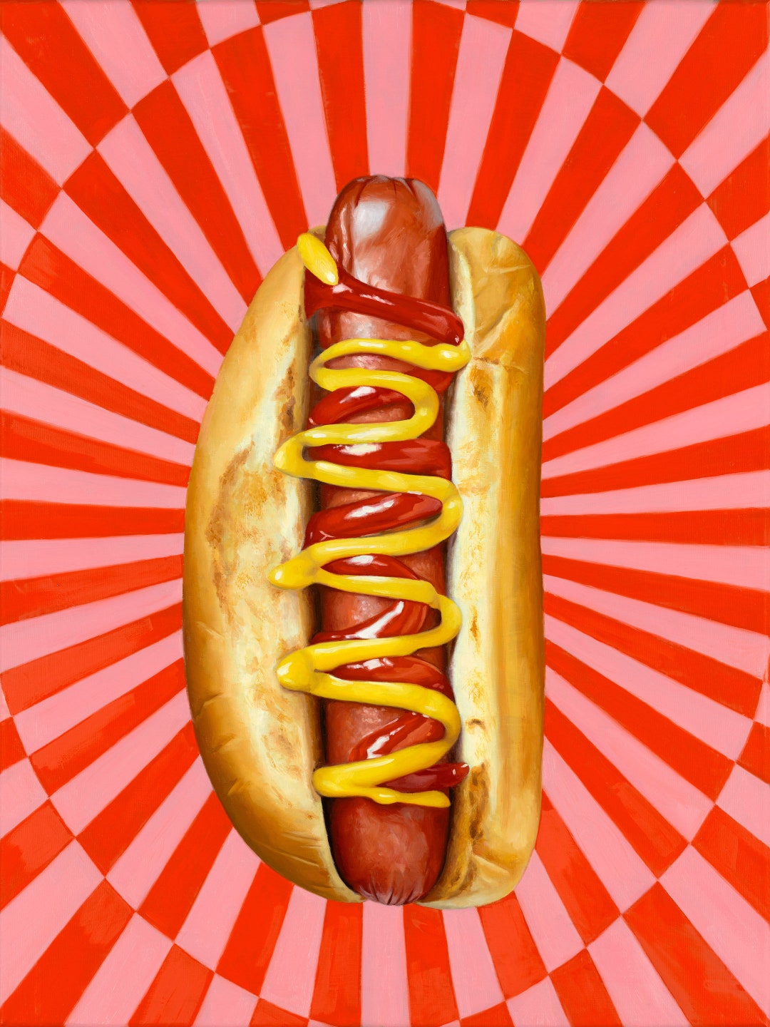 Hot Dog Art Print, Hot Dog Art, Giclee Print, Canvas Print, Wall Art ...