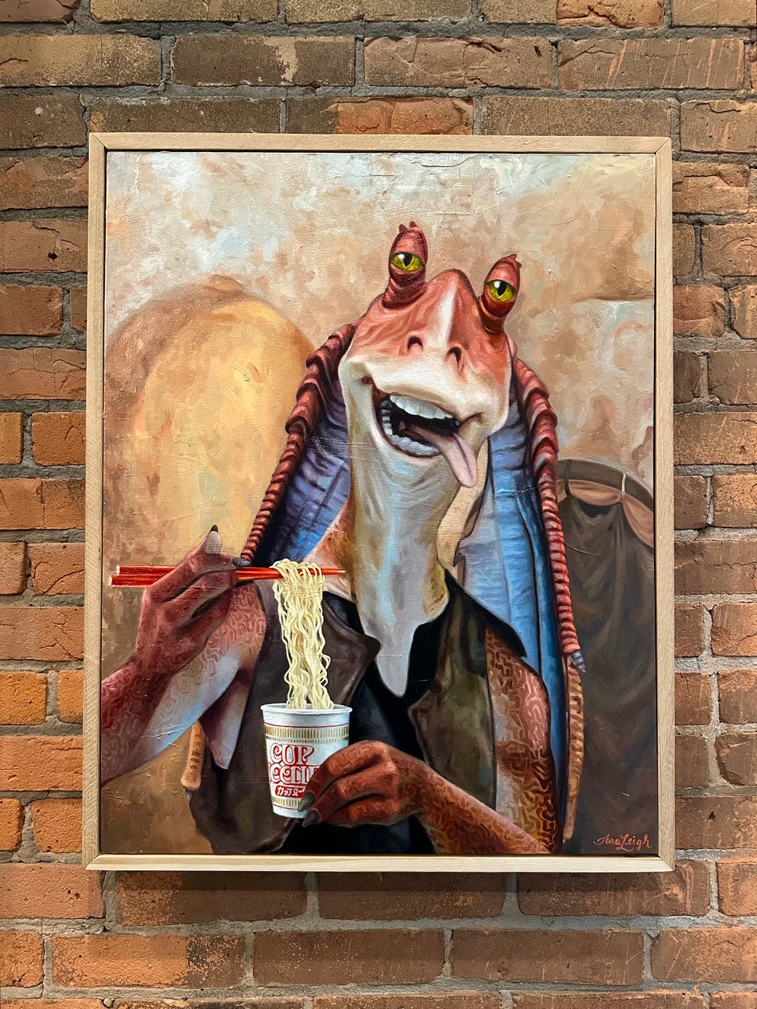 Jar Jar Binks, Jar Jar Art, Jar Jar Painting, Oil Painting, Original ...