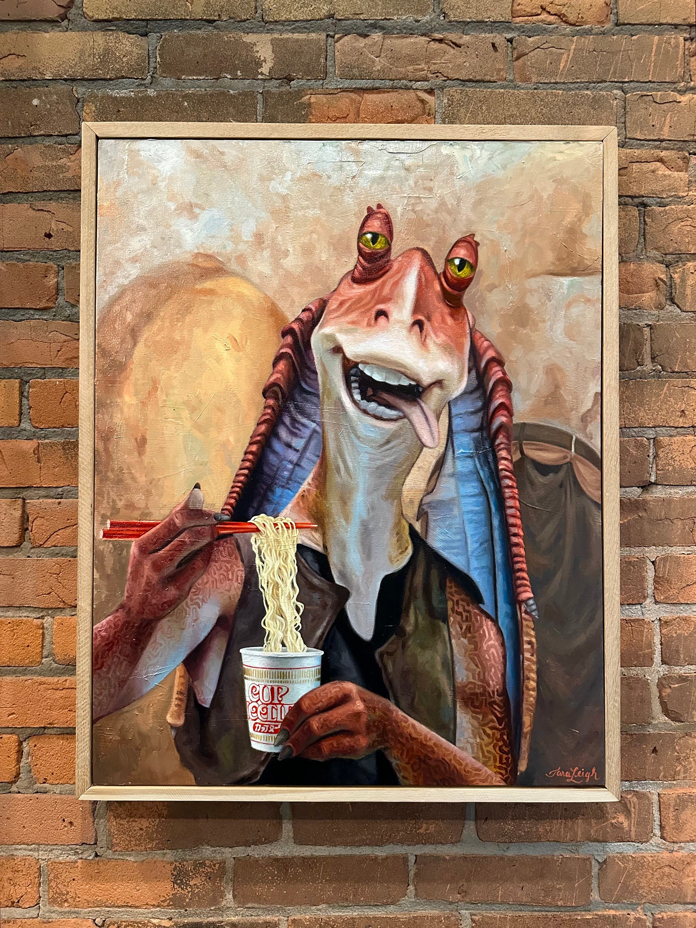 Jar Jar Binks, Jar Jar Art, Jar Jar Painting, Oil Painting, Original ...