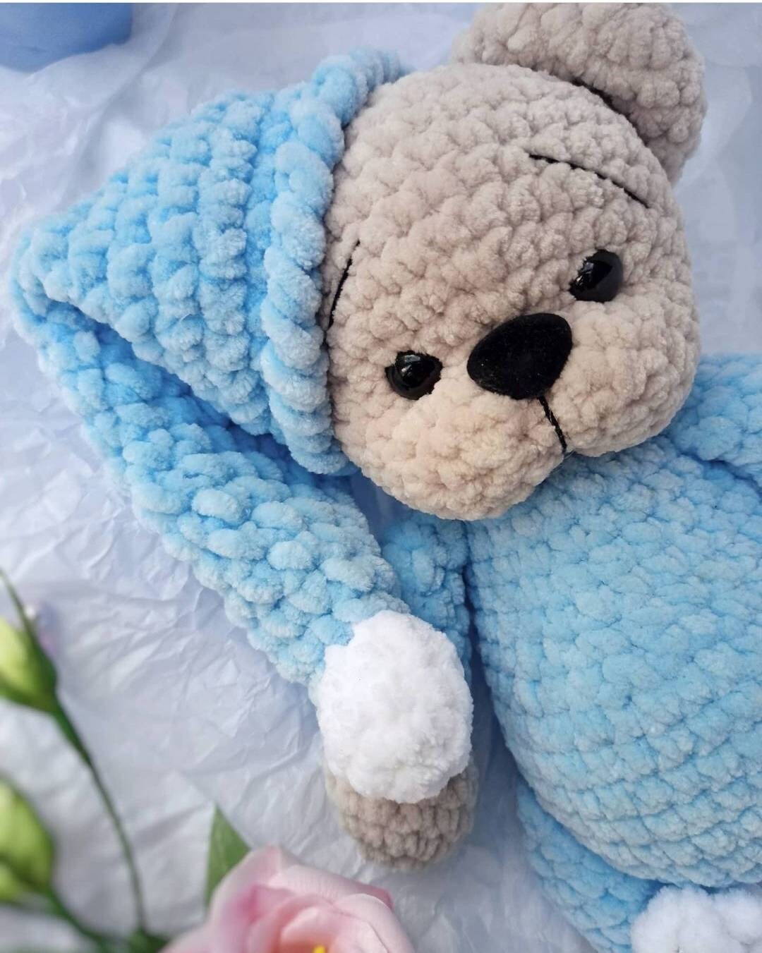 Teddy Bear Plush Toy in Pajama, Stuffed Amigurumi Teddy, Pregnancy ...