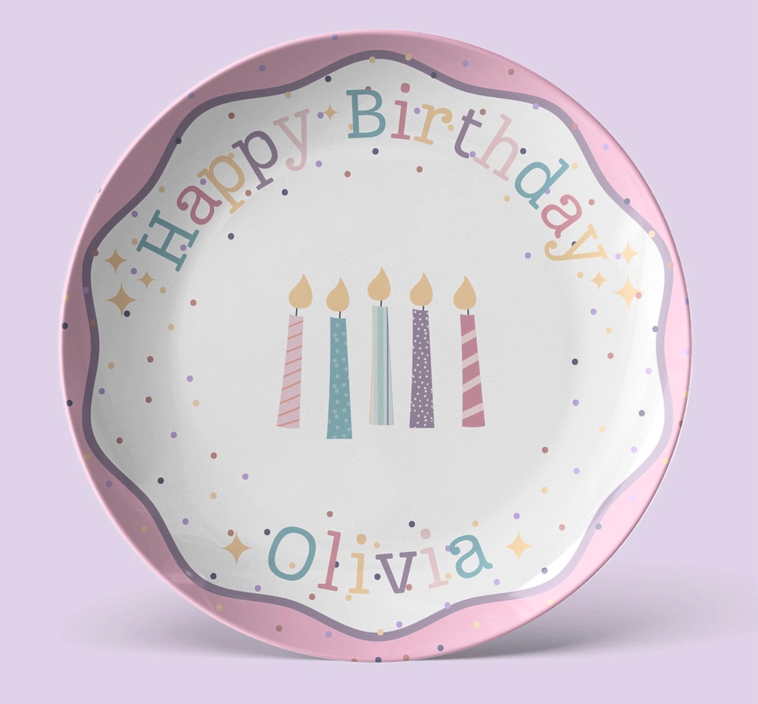 Personalized Happy Birthday Plate for Girl Birthday Gift for Child ...