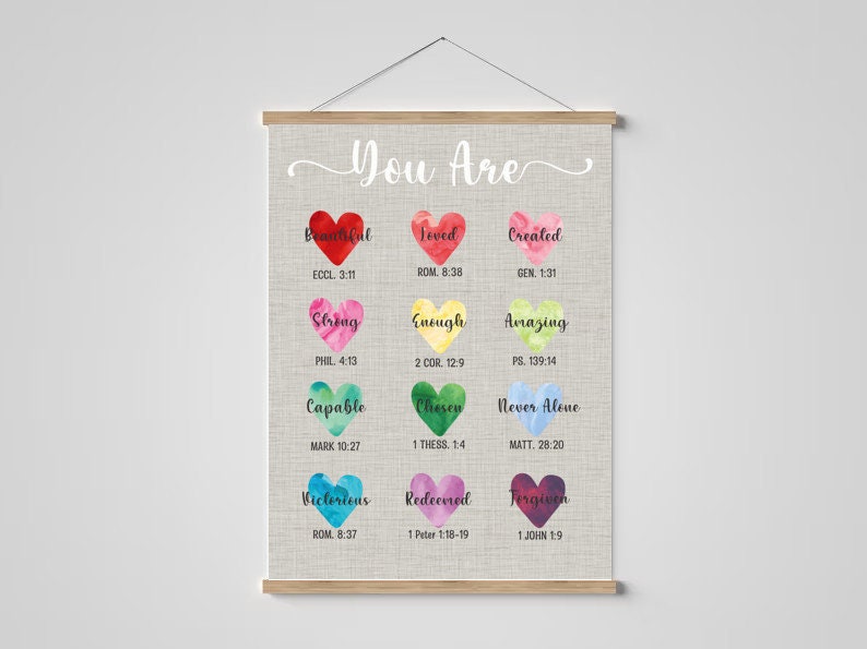 You Are Bible Verse Sign, Inspiration Bible Sign, Valentine Heart Sign ...