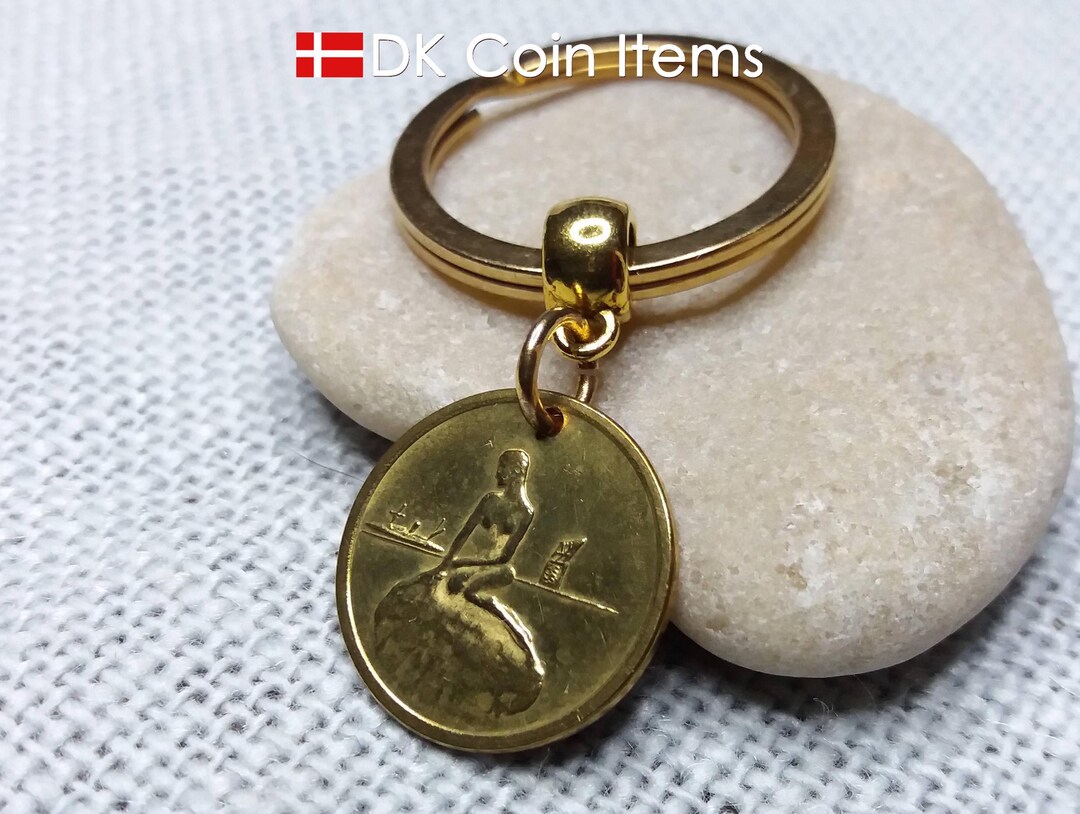 The Little Mermaid Denmark Coin Keychain. Copenhagen Tramways Genuine ...