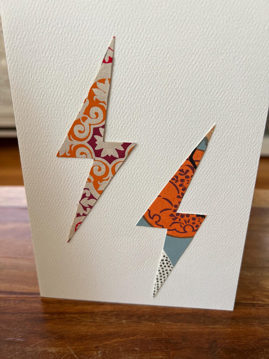 Vintage Paper Lightning Bolt Thank You Card, Modern Bohemian - Etsy