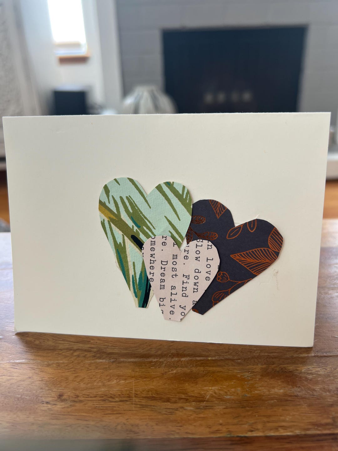 Handmade Romantic Boho-style Cards Made From Vintage Paper With Heart ...