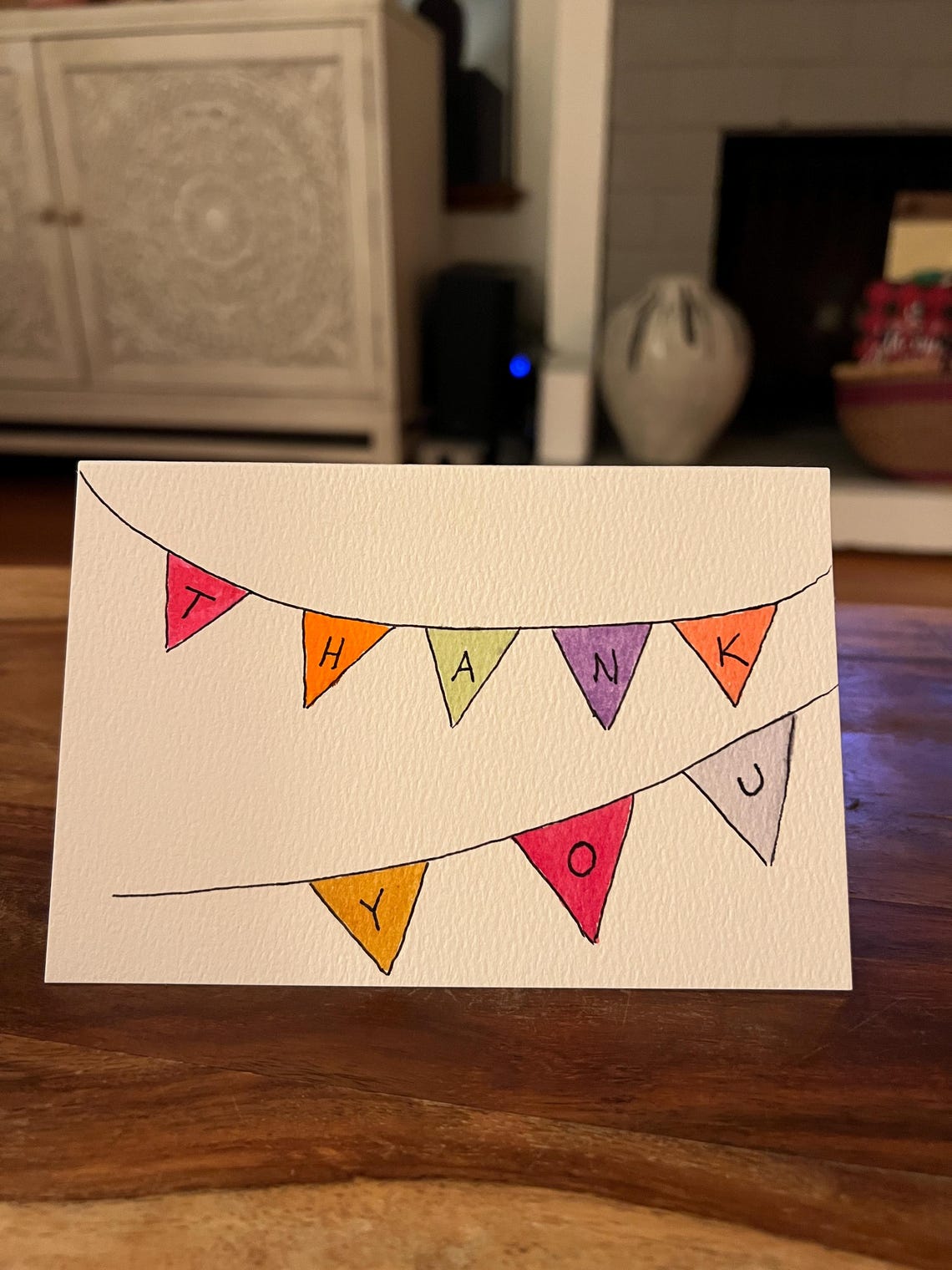 Handmade Colorful Watercolor Thank You Banner 4x6 - Etsy