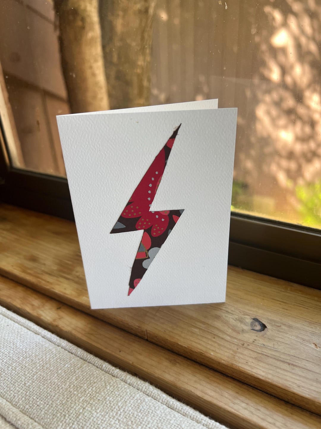 Handmade Floral Lightning Bolt Thank You Card: Modern Bohemian Design ...